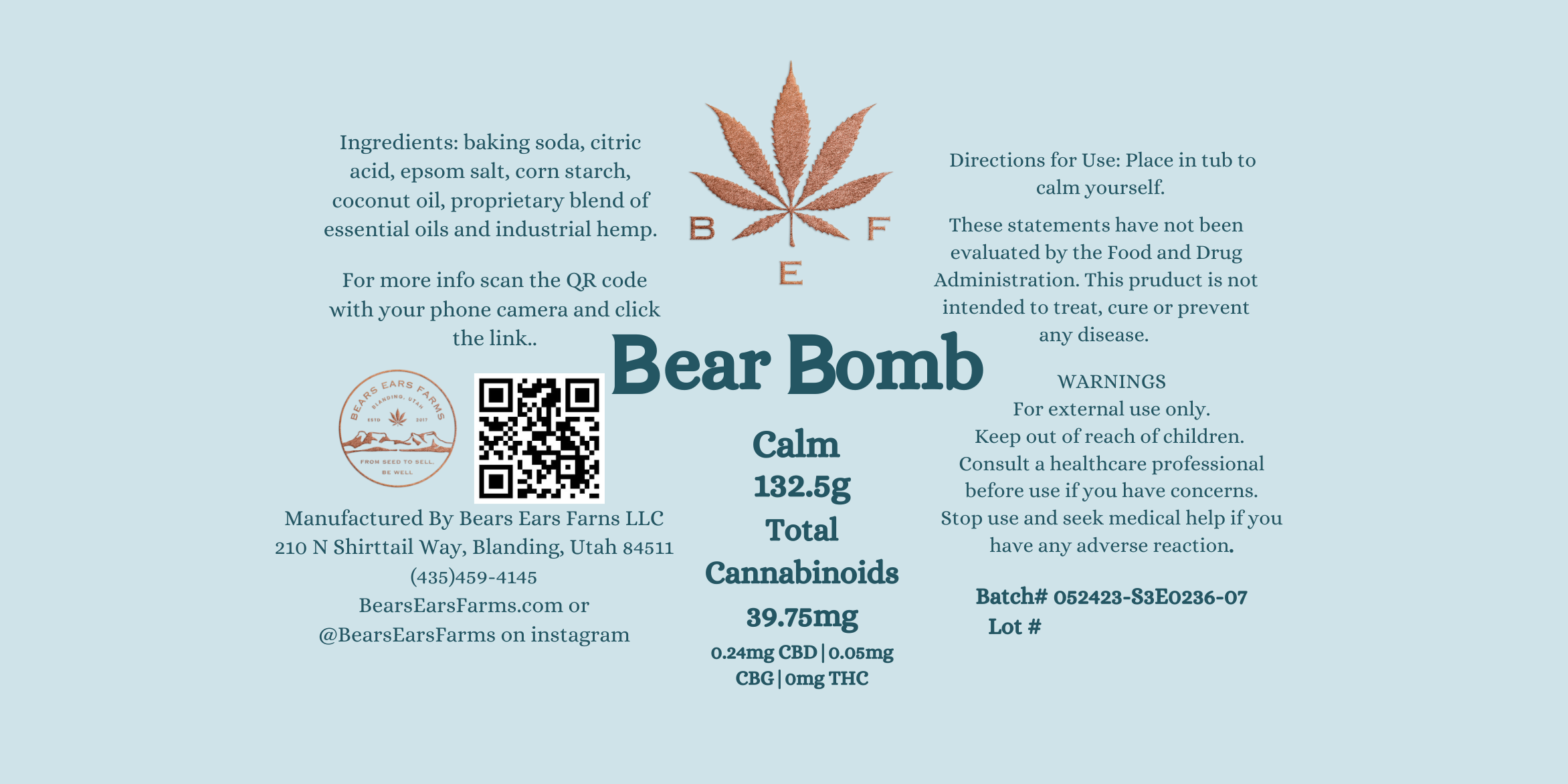 Relaxing Bath Bombs - Bear Bomb - Calm | Bears Ears Farms